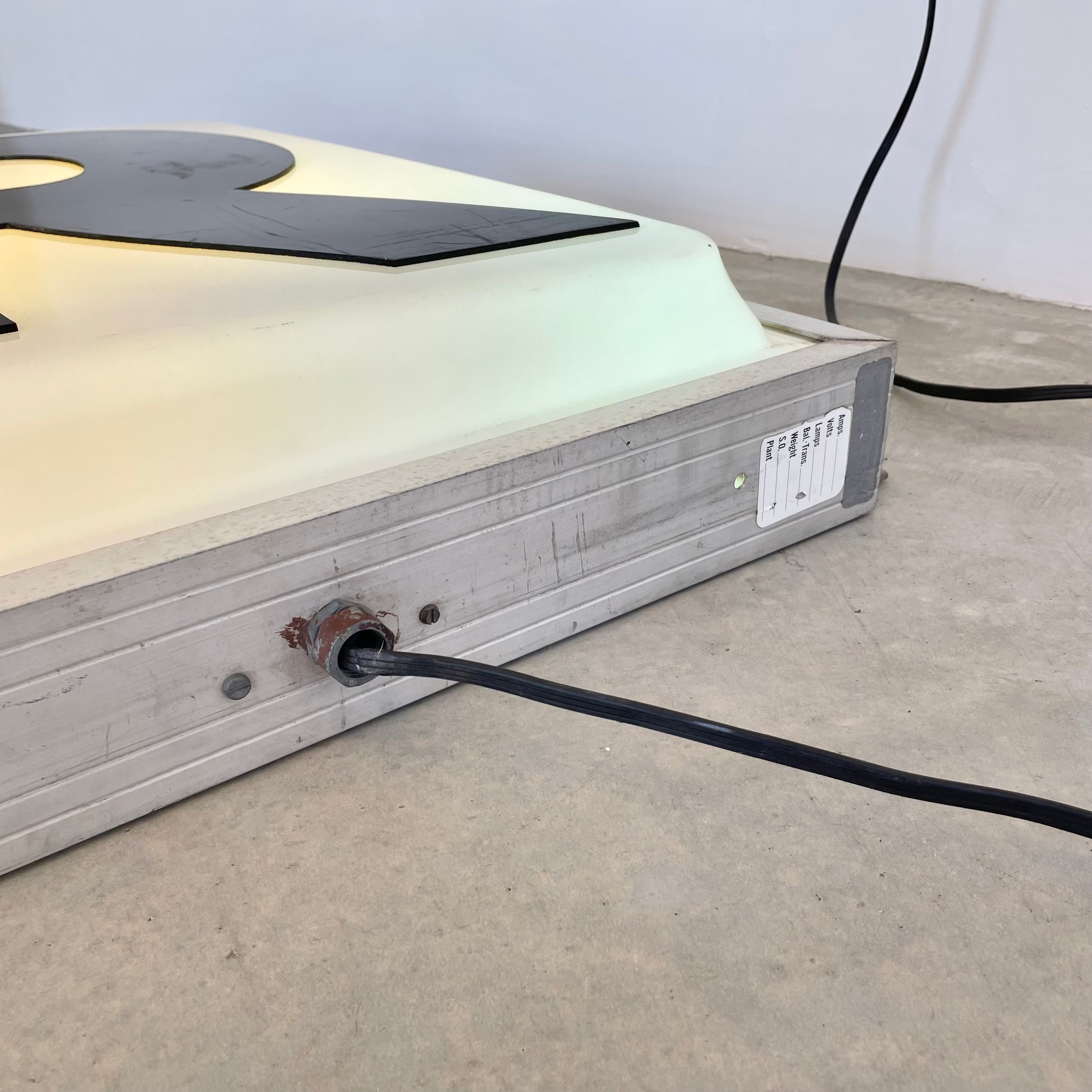 Large Industrial Illuminating Letter "R" Sign, USA circa 1950